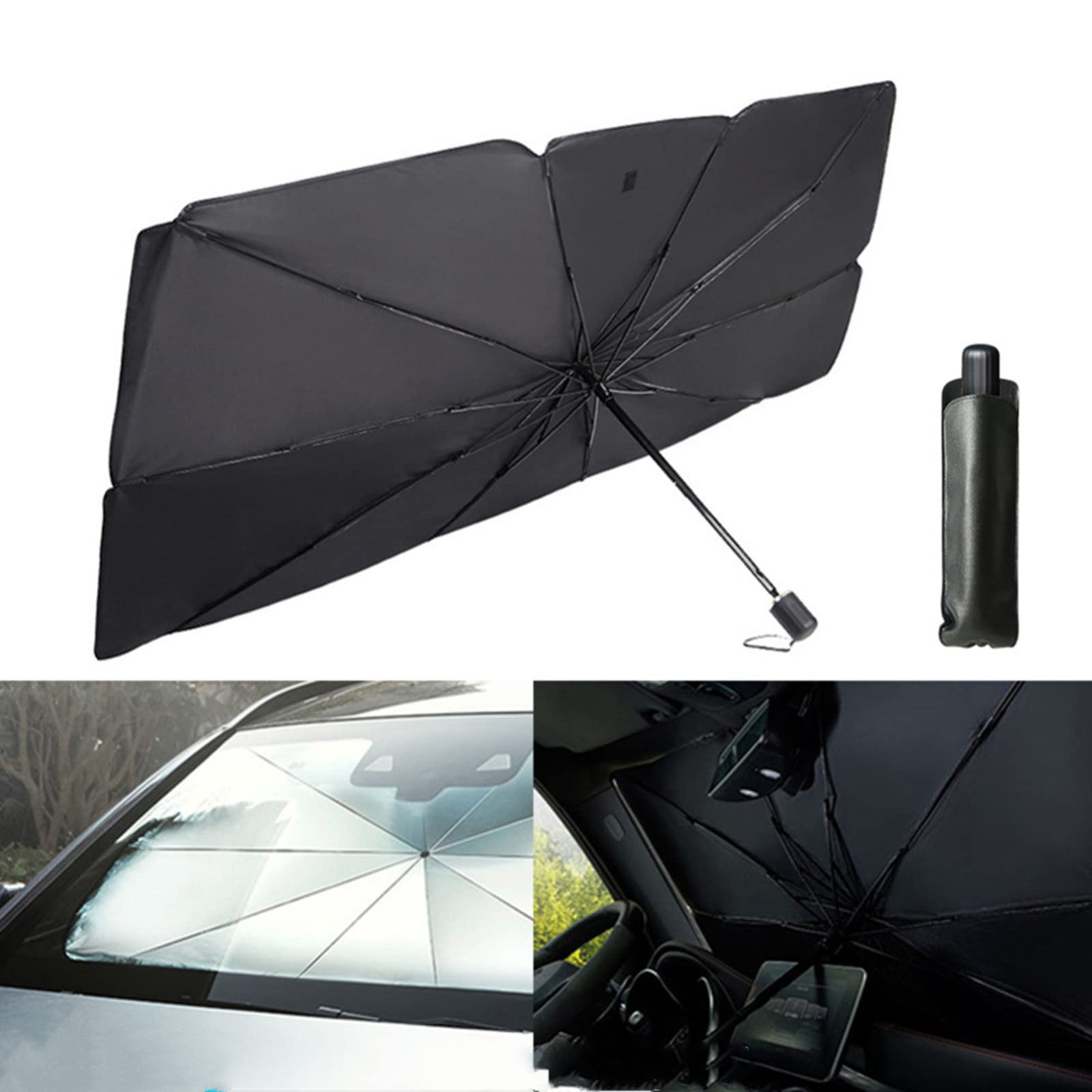 Car Windshield Sun Shade Umbrella, Foldable Car Umbrella Sunshade Cover ...