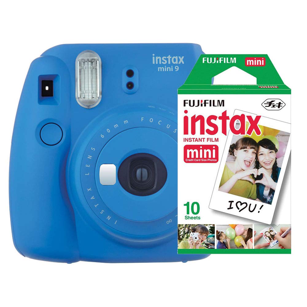 Kit Câmera Instantânea Instax Mini 9 Azul Cobalto + Filme Instax Mini ...