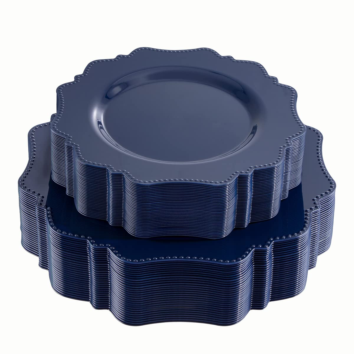 COLOSUS Navy Blue Disposable Plastic Party Plates Set Include 60pcs (30 ...