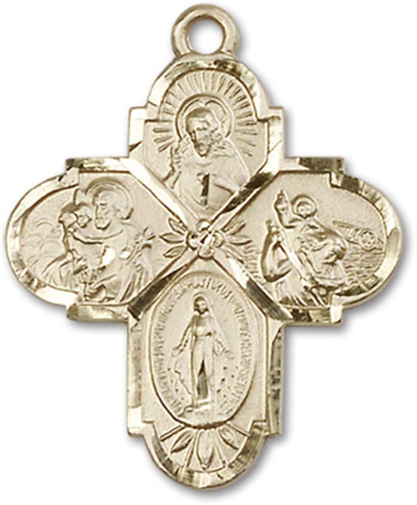 Amazon.com: Jewels Obsession 4-Way Medal | 14K Gold 4-Way Medal - Made ...