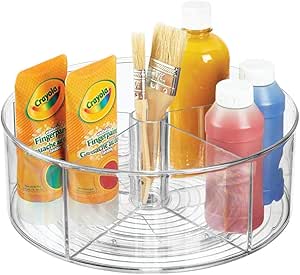 Amazon.com: mDesign Deep Plastic Lazy Susan Turntable Storage ...