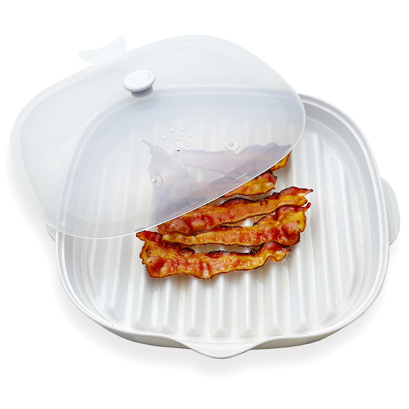 Microwave Bacon Cooker Tray, Microwavable Bacon Grill with Splatter Lid ...