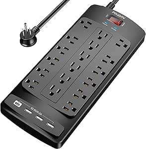 Amazon.com: Power Strip with 8 Feet , Surge Protector with 18 Outlets ...