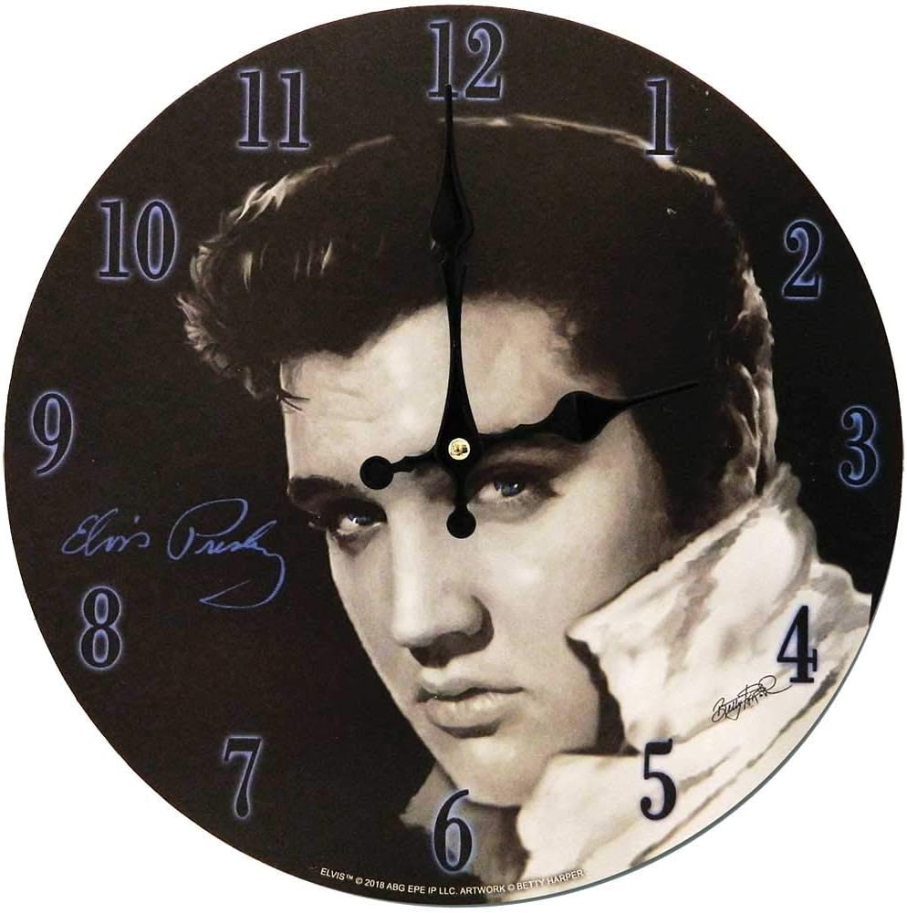Amazon.com: Midsouth Products Elvis Presley Clock - Elvis Black & White ...