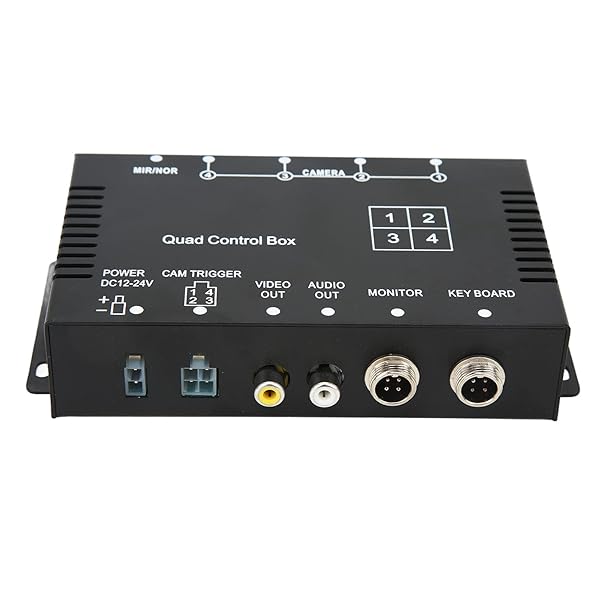 Backup Camera Control Box, 4 Channel Video Splitter Control Box DC12V ...