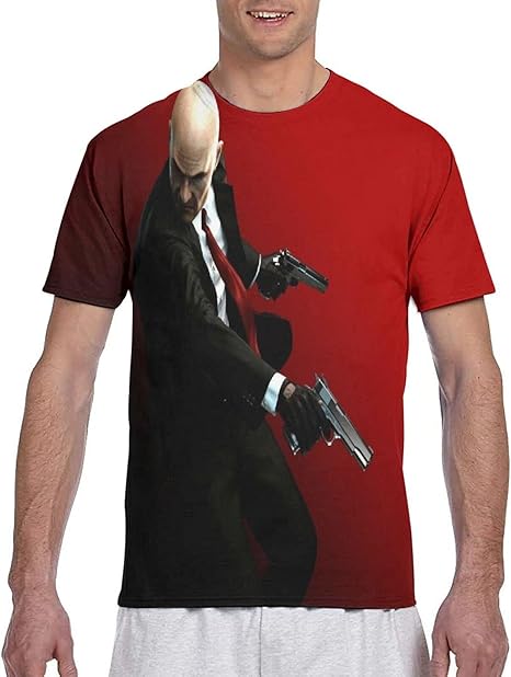 FZSMXH Hitman Agent 47 Men Short Sleeve Hip Hop Fashion Crew Neck ...