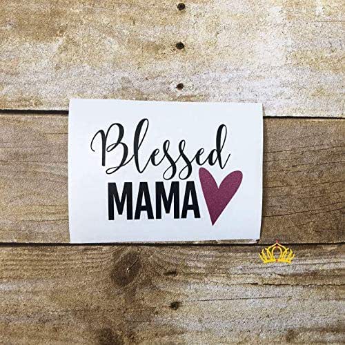 Amazon.com: Blessed Mama with Heart Vinyl Decal for Mom - Sticker for ...