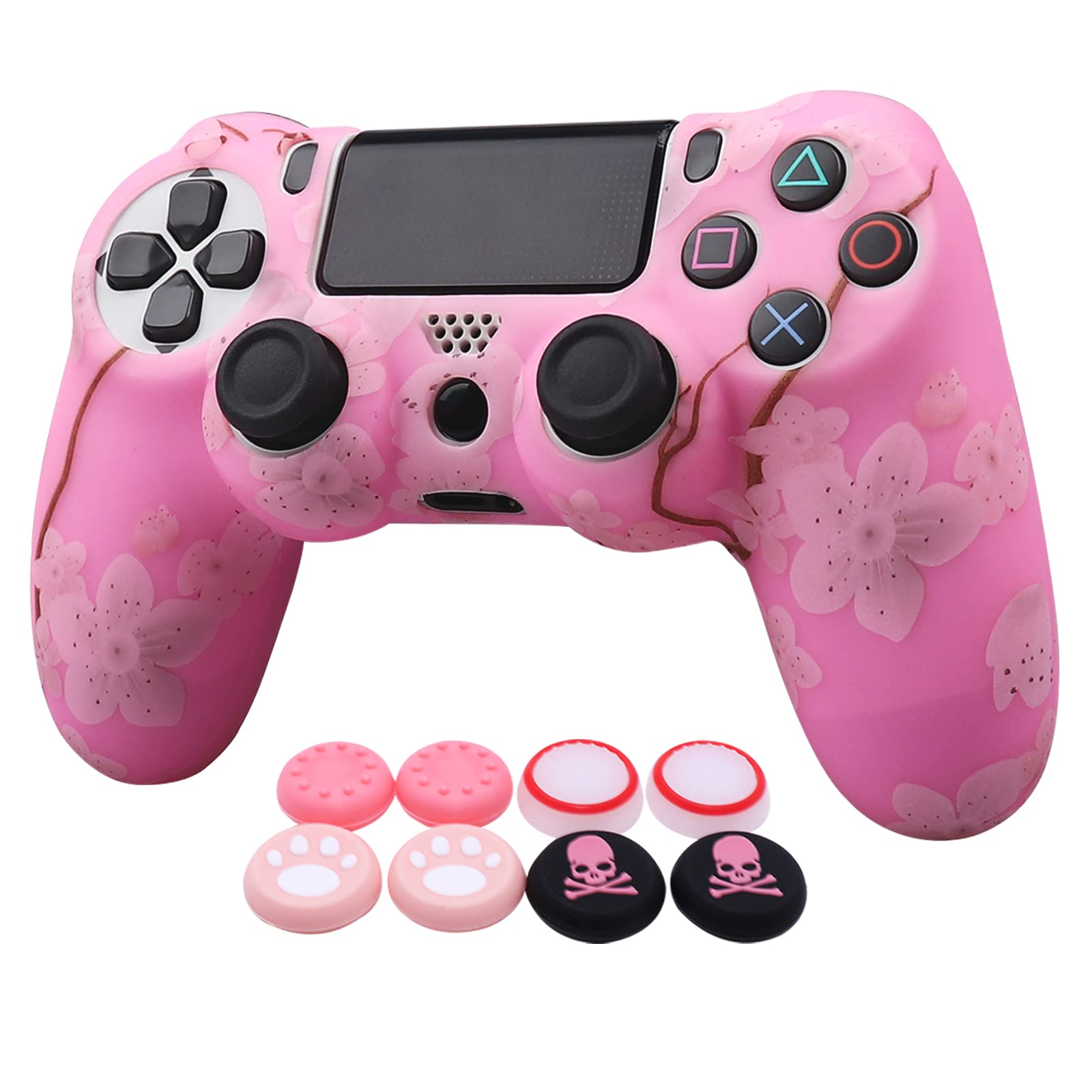 RALAN Pink Controller Skins For PS4, Silicone Controller Cover Skin ...