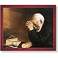 Amazon.com: Art Prints Inc Daily Bread Man Praying At Dinner Table ...