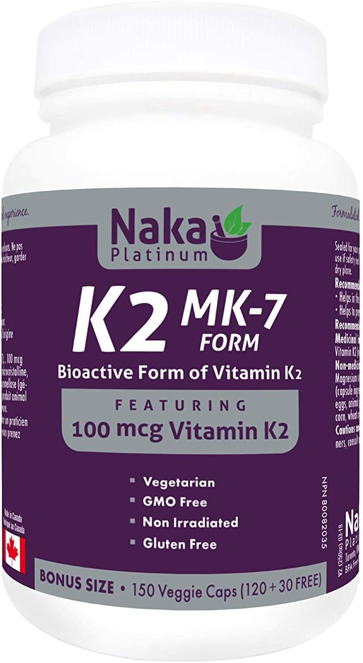 Naka Pro Herbs Naka Platinum K2 (mk-7 Form) 100mcg 150 Veggie Capsules ...