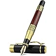 Amazon.com : STONEGO Rosewood Color Brand Metal Ink Fountain Pen Office ...