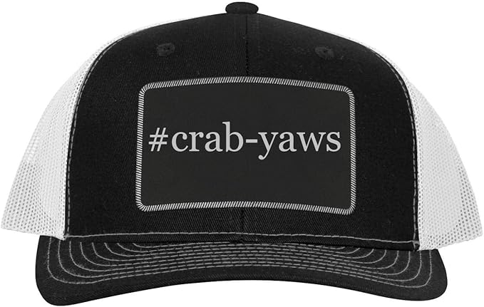 #Crab-Yaws - Leather Hashtag Black Patch Engraved Trucker Hat, Black ...