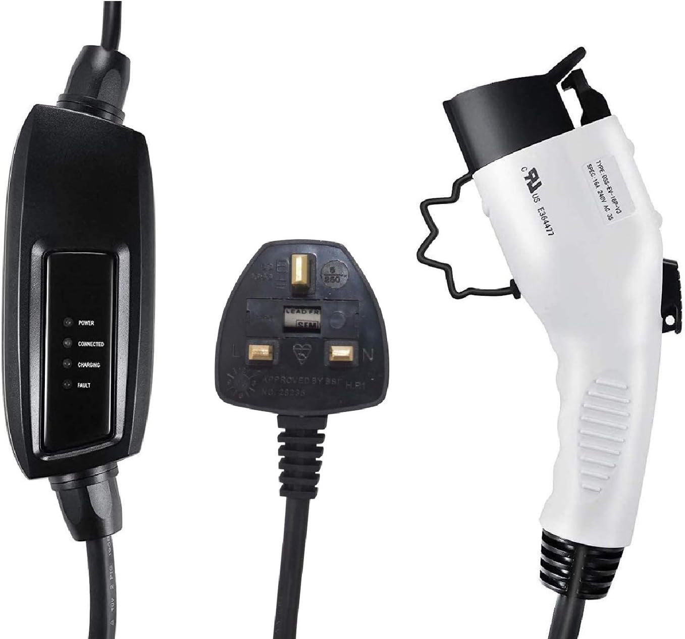 Lectron 240V 16 Amp Level 2 EV Charger with 21ft Extension Cord Type 2 ...