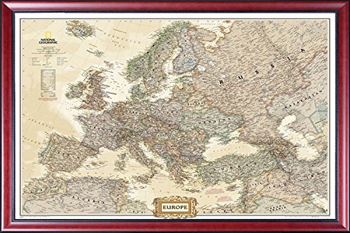 Buy Framed Europe with Cities and Countries by National Geographic ...