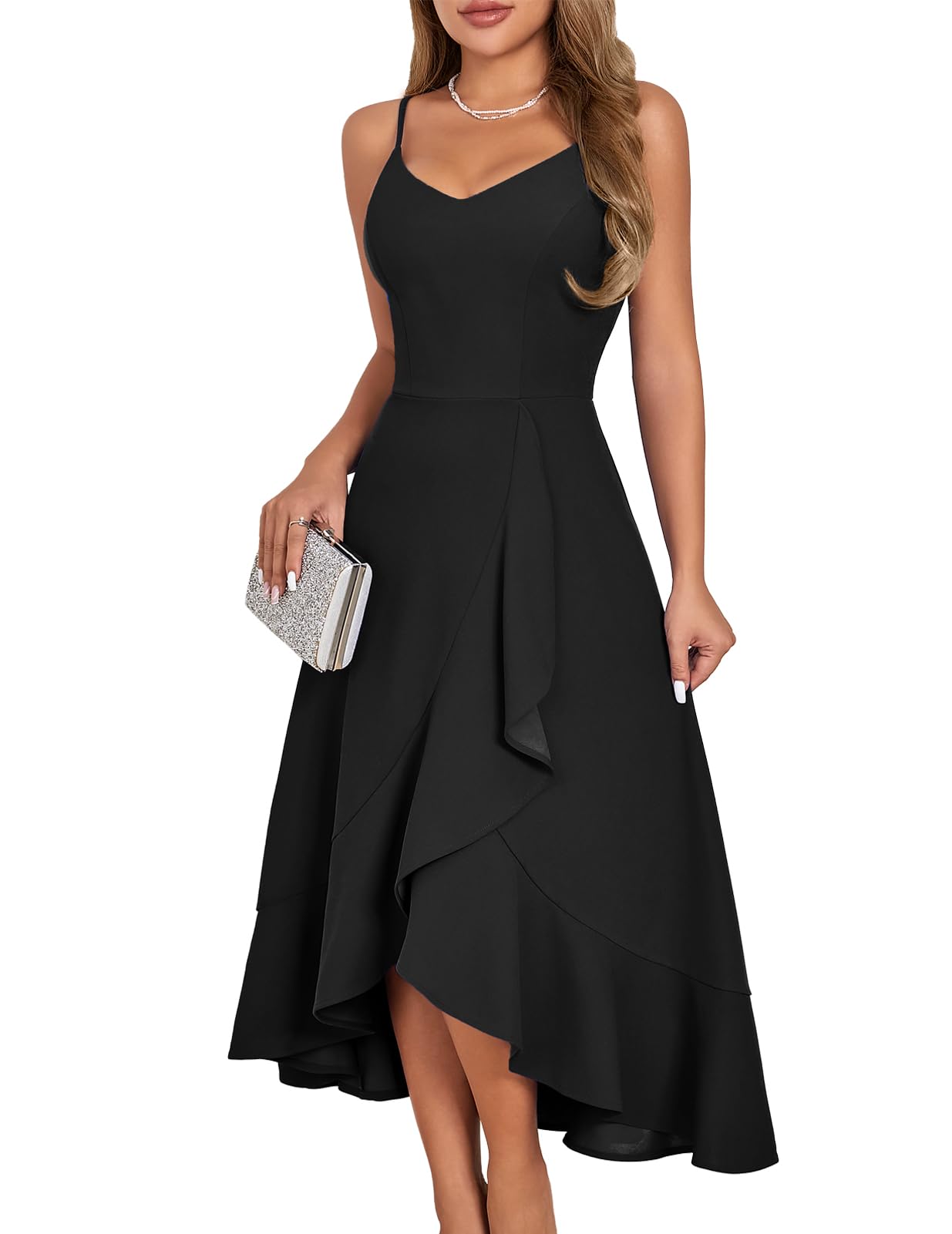 DRESSTELLS Women's Cocktail Dresses, Black Summer Wedding Guest ...