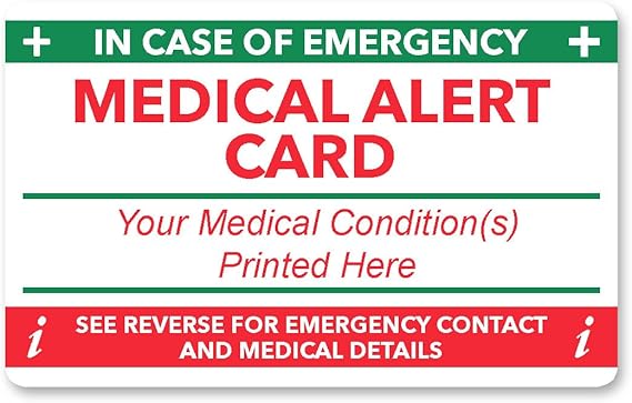 Medical Alert in Case of Emergency (I.C.E.) Card: Amazon.co.uk: Office ...