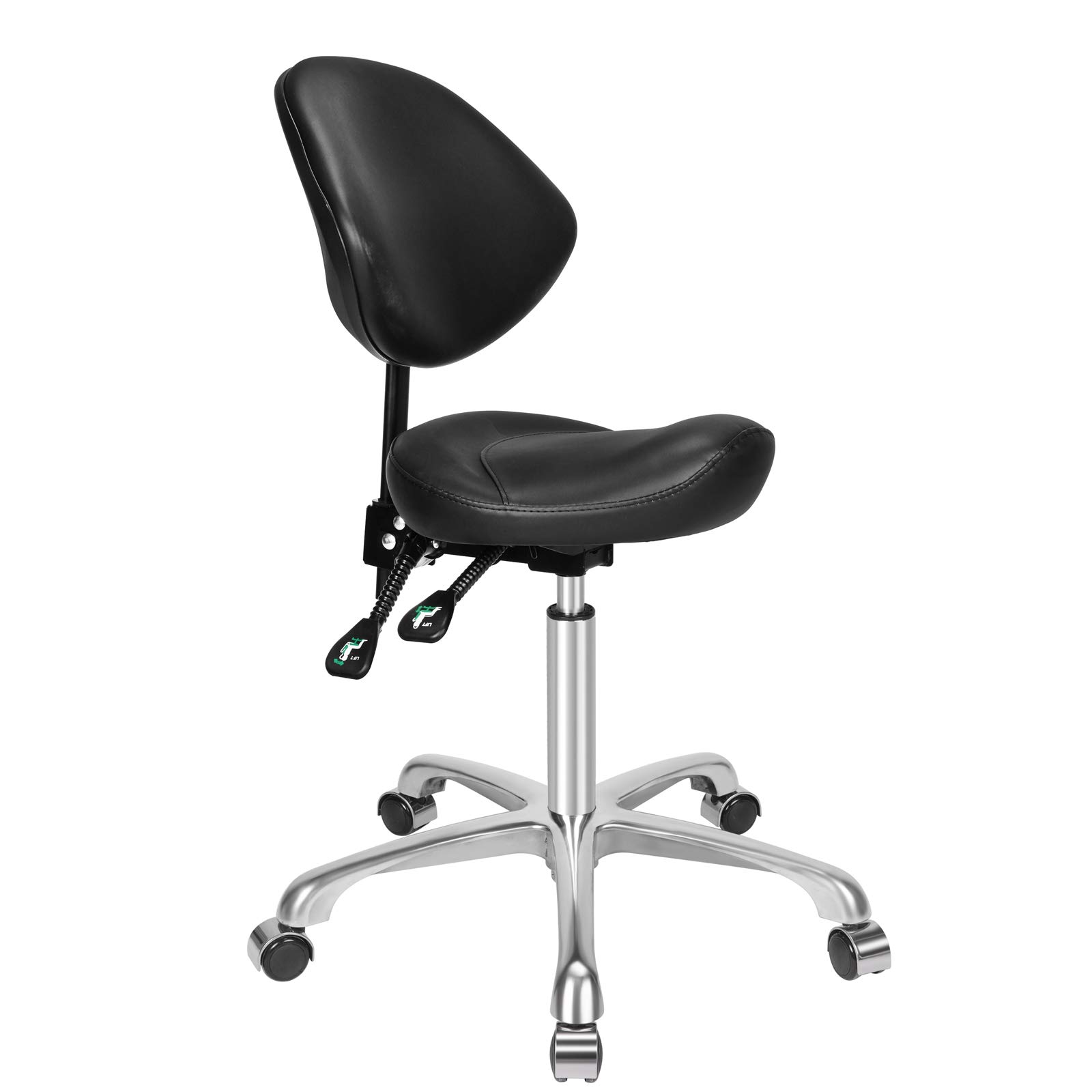 Kaleurrier Ergonomic Rolling Swivel Saddle Stool with Wheels ...