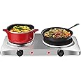 Amazon.com: COSTWAY Double Cast Iron Burner, Countertop Powerful ...
