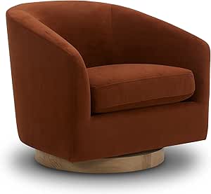 Amazon.com: CHITA Swivel Velvet Accent Chair Armchair, Round Barrel ...