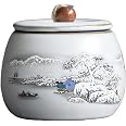 Amazon.com: Bicuzat Chinese Style Ceramic Tea Caddy Tea Canister Tea ...