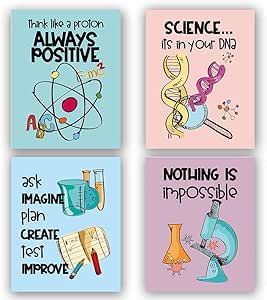 Amazon.com: Science Art Print Set ,School Laboratory Decor, Classroom ...