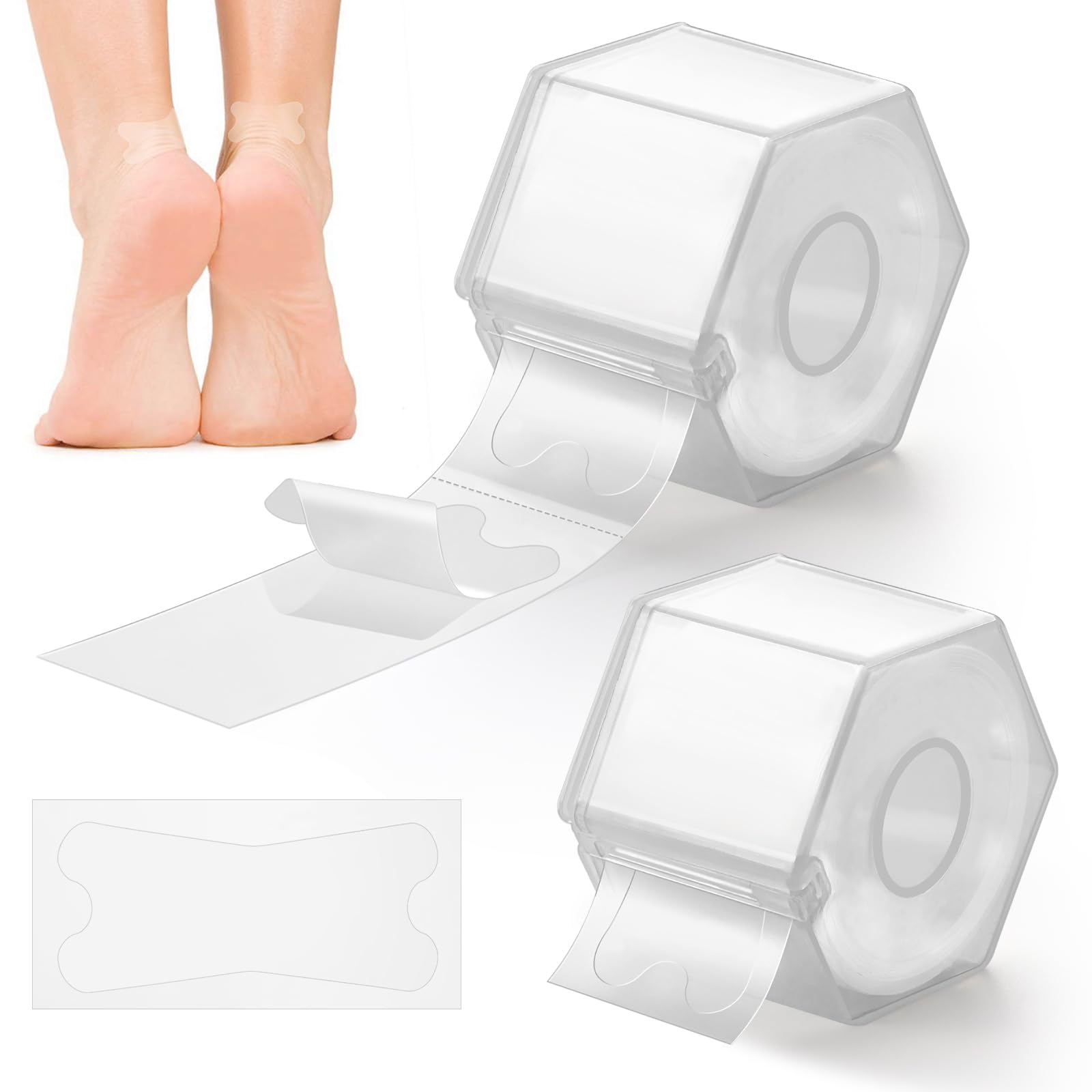 2 Roll Blister Bandages for Feet, 60Pcs Adhesive Transparent Sheets ...