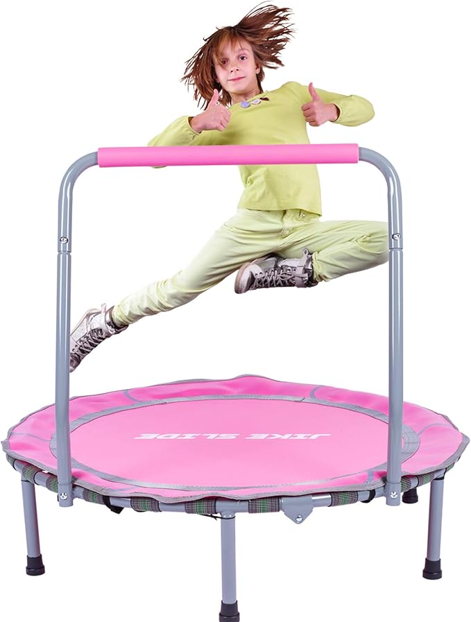 JIKE SLIDE Toddler Trampoline, 36" Kids Trampoline with Handle - Mini ...