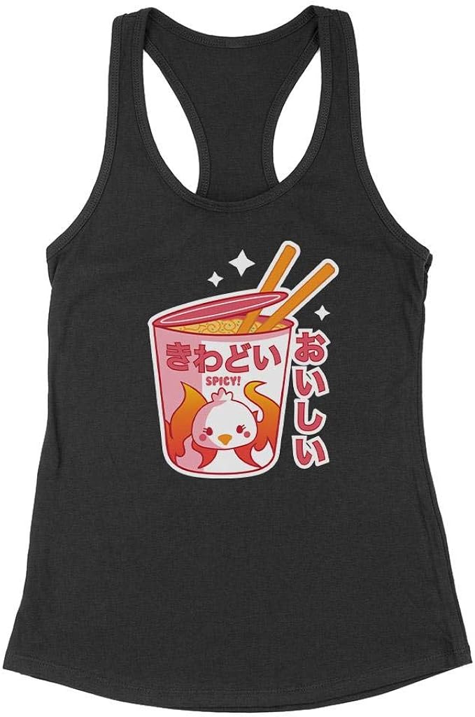 Amazon.com: TeesAndTankYou Cute Noodle Cup Tank Top Racerback Women's ...