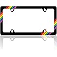 Amazon.com: Gay Rainbow Bars License Plate Frame Funny LGBT License ...