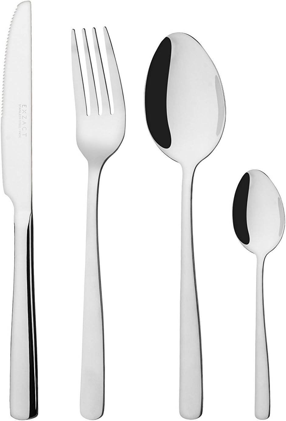 Exzact Premium Cutlery Set of 24 - Stainless Steel - 6 Forks, 6 Dinner ...
