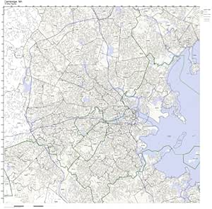 Cambridge, MA ZIP Code Map Not Laminated : Amazon.ca: Office Products