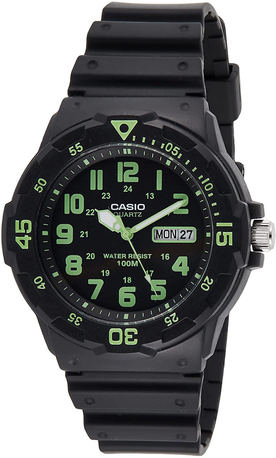Casio Men's MRW200H-3BV Dive Style Neo-Display Sport Watch, Black for ...