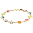 Amazon.com: Barzel 18K Gold Plated Multicolor Crystal Bracelet in 7.5 ...