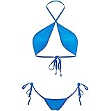 Amazon.com: SHERRYLO Sheer Bikini See Through Bikinis Bandeau Top Mini Brazilian Thong Bottom ...