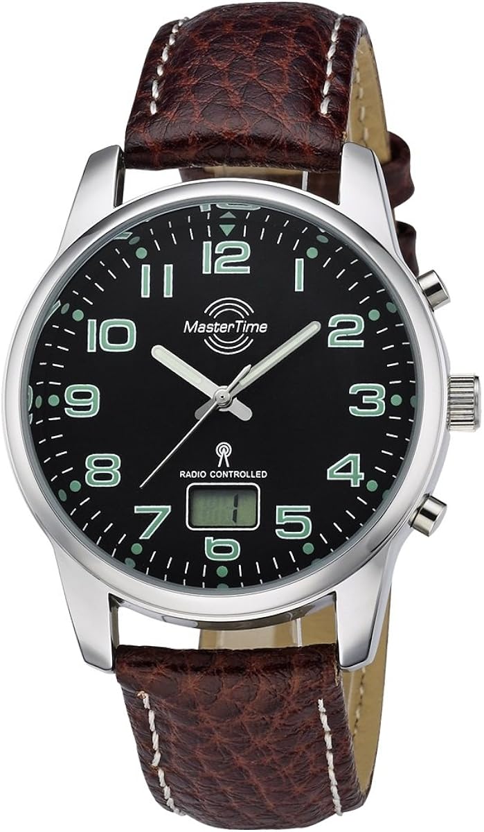 Master Time Funk Quarz Herren Uhr Analog-Digital mit Leder Armband MTGA ...
