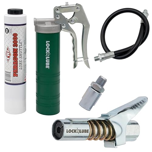 LockNLube Spin-On Pistol-Grip Grease Gun Kit. Includes: 1 Tube Grease ...