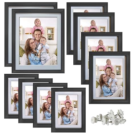 Giftgarden Multi Picture Frames Set Black Photo Frame for Multiple ...