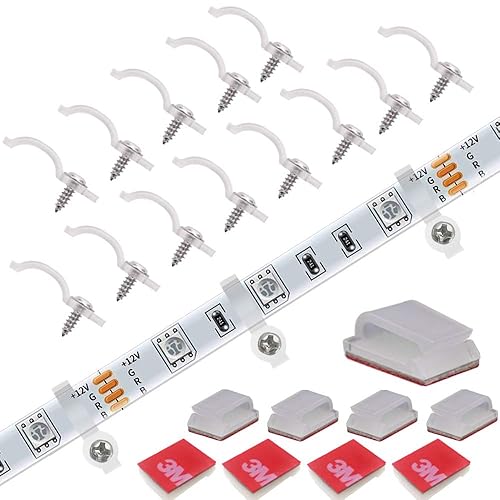 FSJEE 100Pack Mounting Fixing Clips with Screw, and 50Pack Self ...