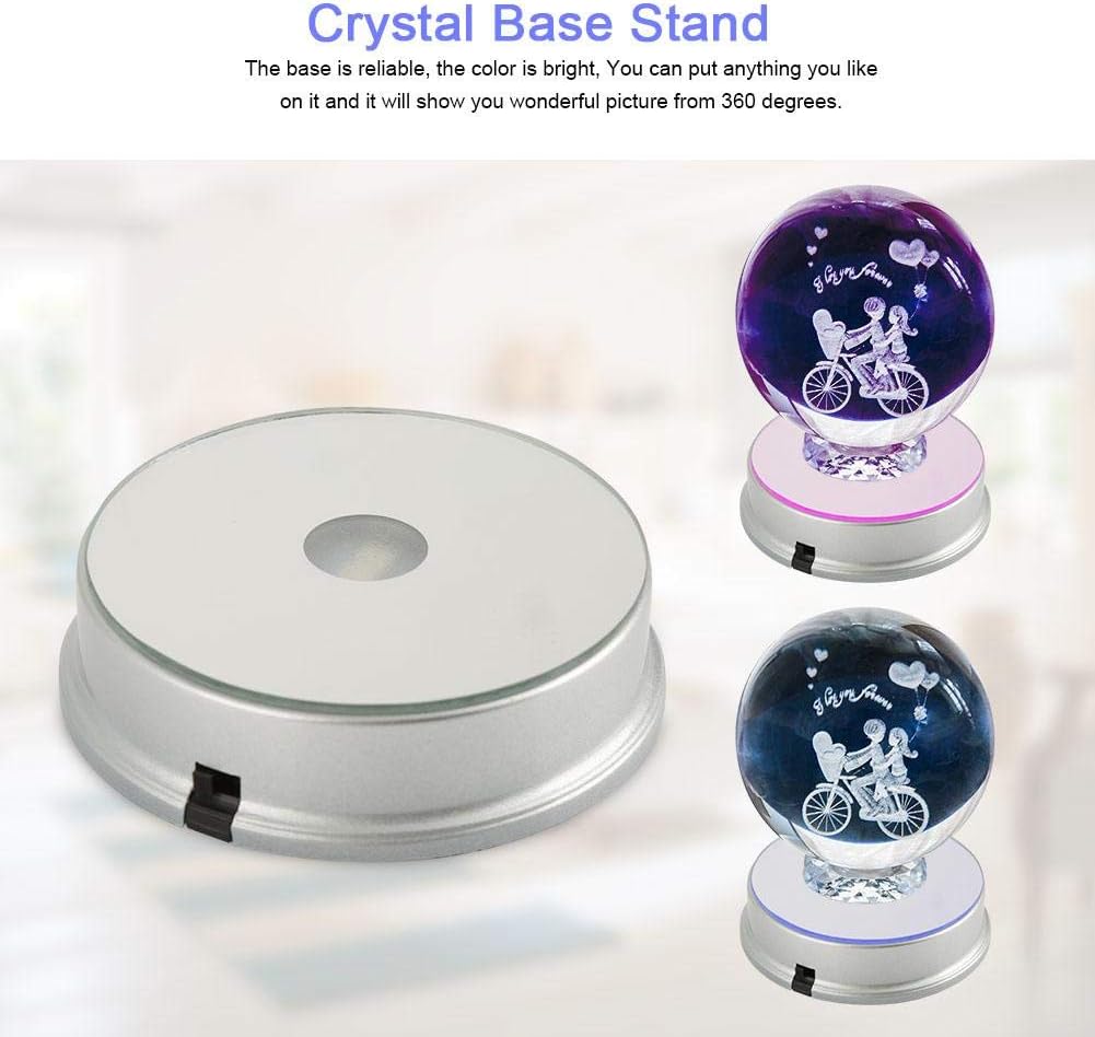 4 Types Colorful LED Light Crystal Display Stand Base for Home ...