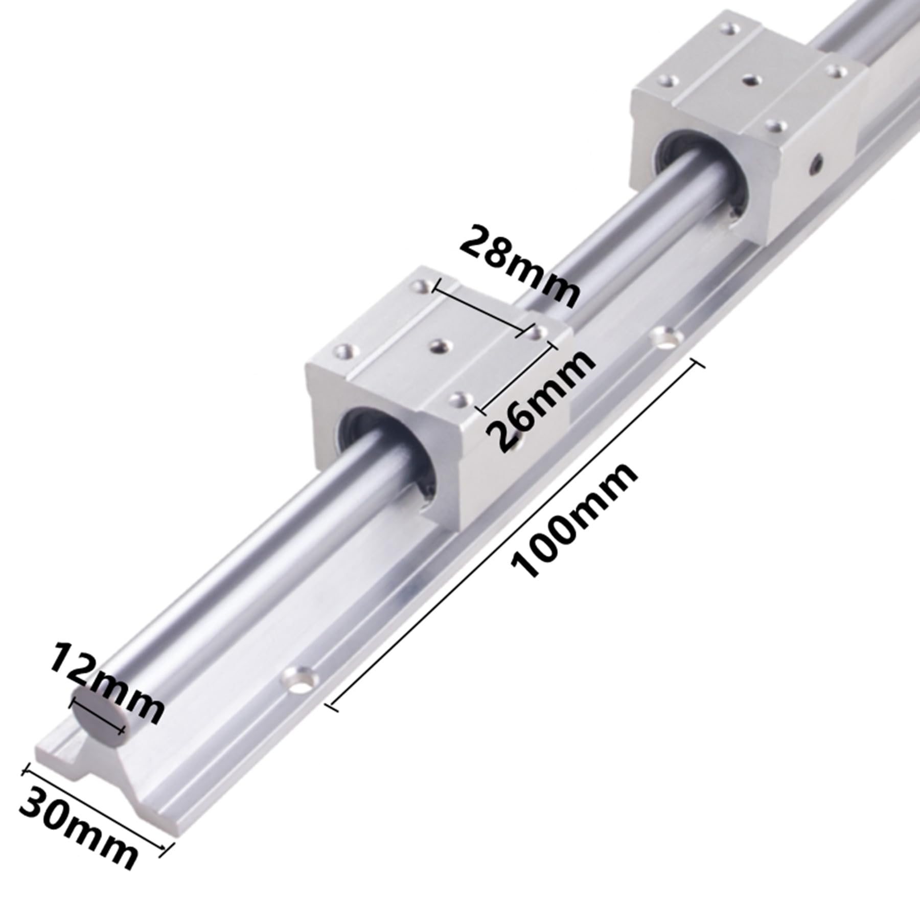 Mua 2PCS Linear Rails SBR12 1000mm Linear Guide Rails with 4PCS SBR12UU Slide Blocks, CNC Rail ...