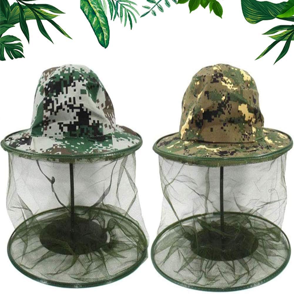 BESTZY Removable Mosquito Head Net Hat, Wide Brim Sun Protection Hats ...