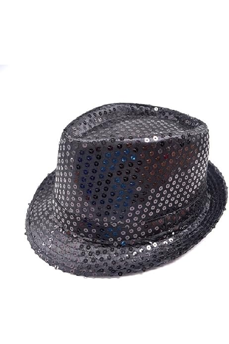 Michael Jackson Hat Glitter Sequin Fedora Hat - Jazz Dance Costume Cap ...