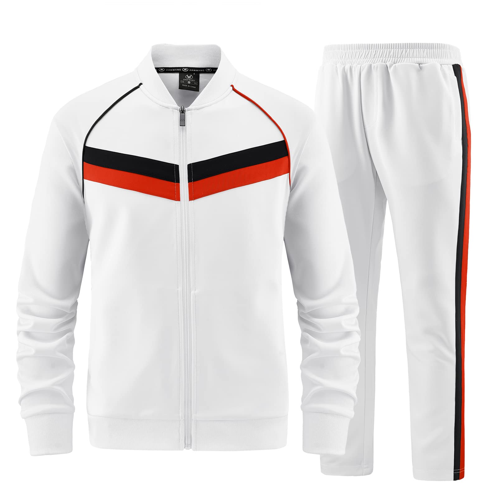 W JIANWANG Mens Track Suits 2 Piece Tracksuits Sweatsuits Set Jogging ...