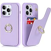 Amazon.com: Lipvina for iPhone 14 Pro Max Case with Card Holder,Credit Card Holder,Ring Stand ...