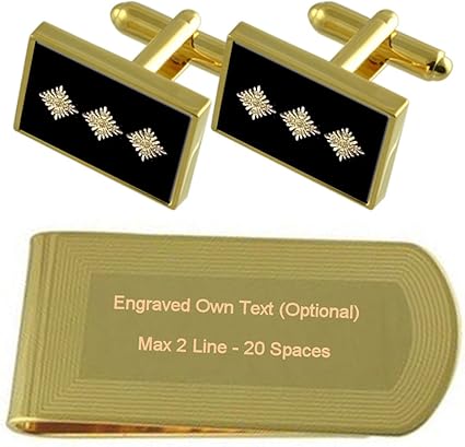 Police Chief Inspector Pips Gold-tone Cufflinks Money Clip Engraved ...