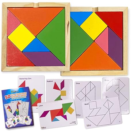 Mua 3 Bees & Me 2 Wooden Tangram Shapes Puzzle Toys with 52 Pattern ...