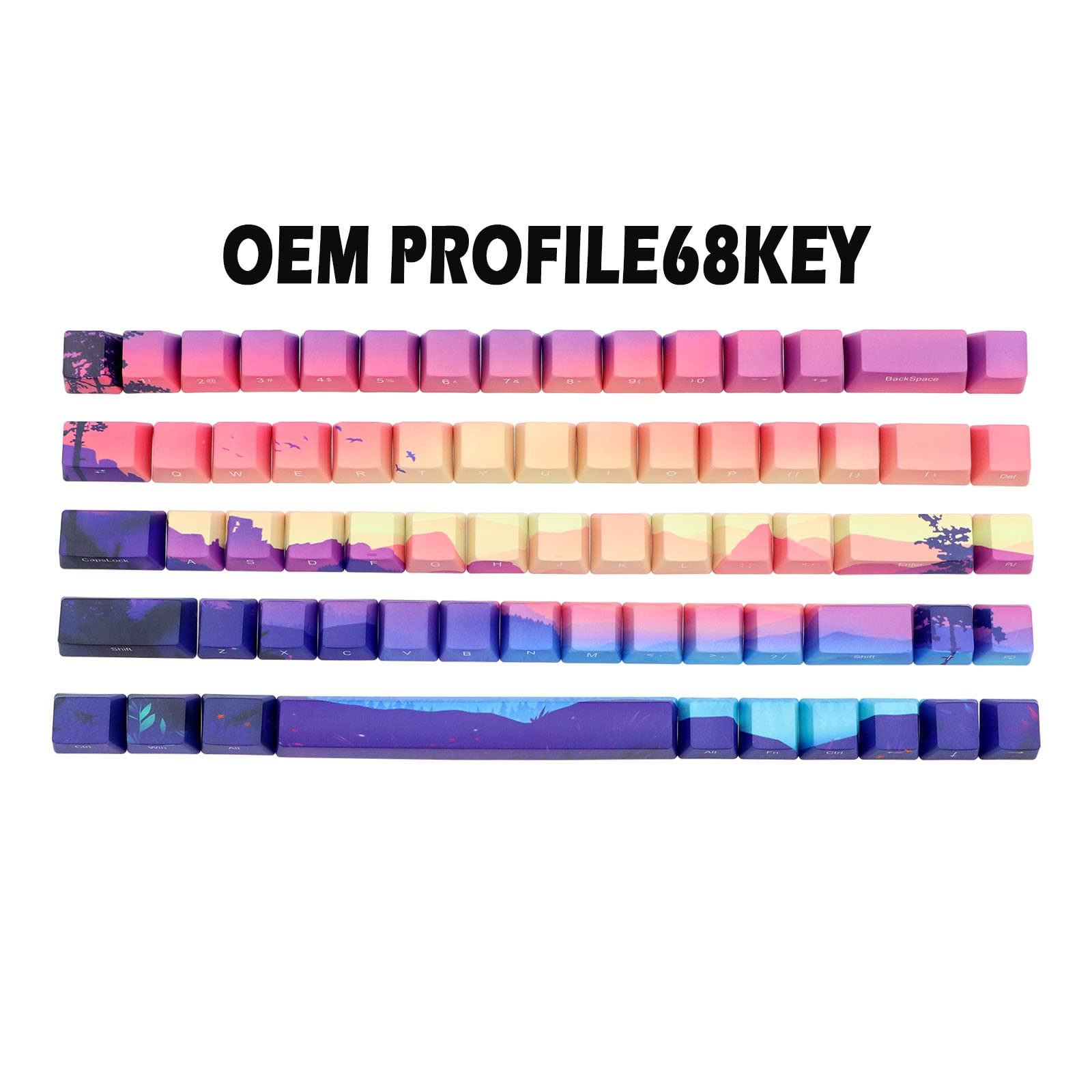 Mua JSJT Keycaps 65 Percent-Custom Keycaps 68 Keys Side Printed Keycaps ...
