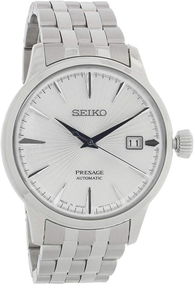 Seiko Men's Presage Automatic Cocktail Time White Dial Dress Watch ...