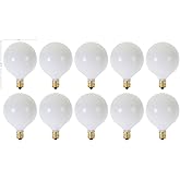KOR (Pack of 10) G16.5 Clear FinshDecorative (E12) Candelabra Base Globe Shape Incandescent 120V ...