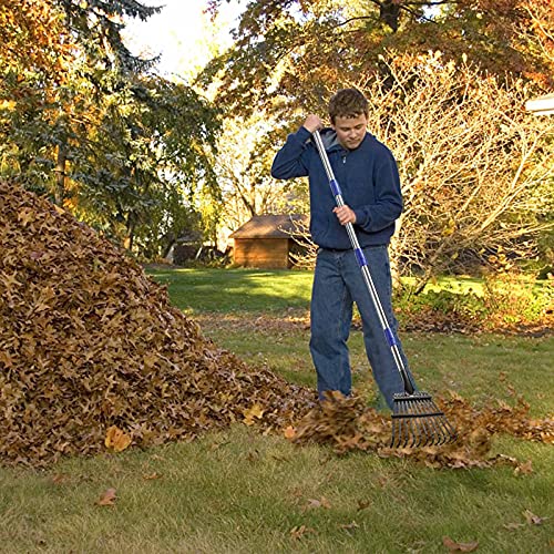 Garden Rake Leaf, 1" Diameter Pole & 6 FT Tall Stainless Steel Heavy ...